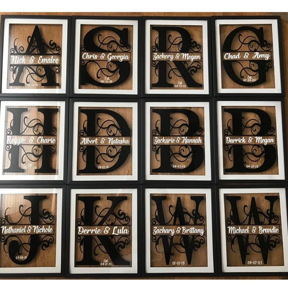 Other | Custom Monogram 8 X 1 Frame | Poshmark